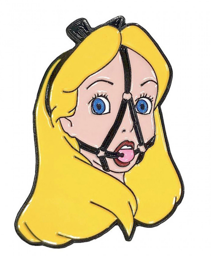 Geeky And Kinky Alice In Wonderland Ballgag Enamel Pin The Pleasure Parlor